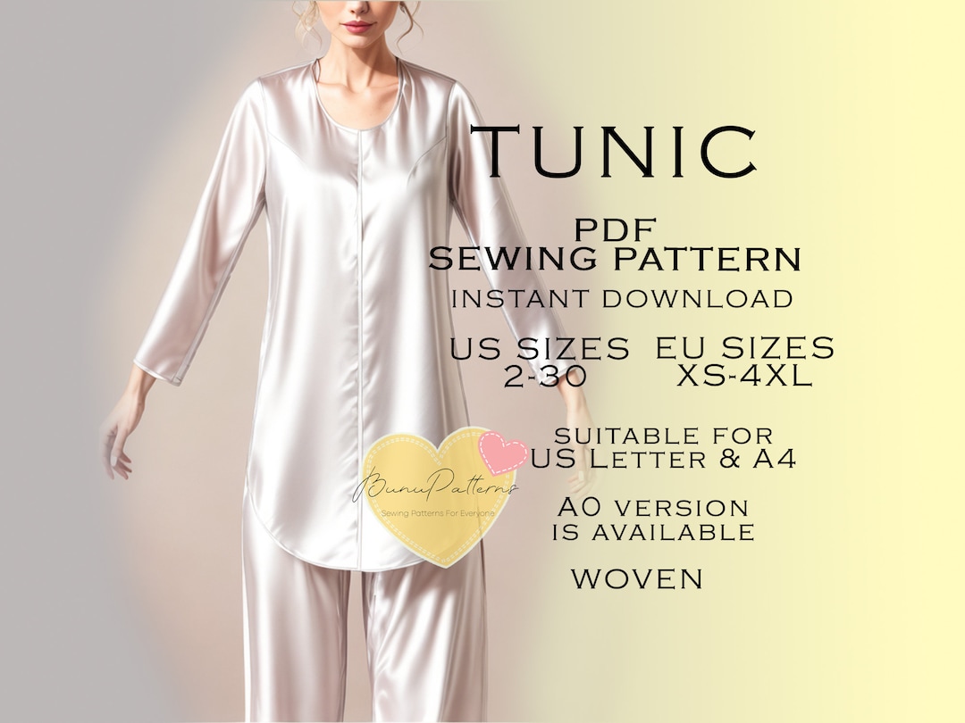 Modest Tunic Sewing Pattern: Women's Plus Sizes (PDF Download) - Etsy