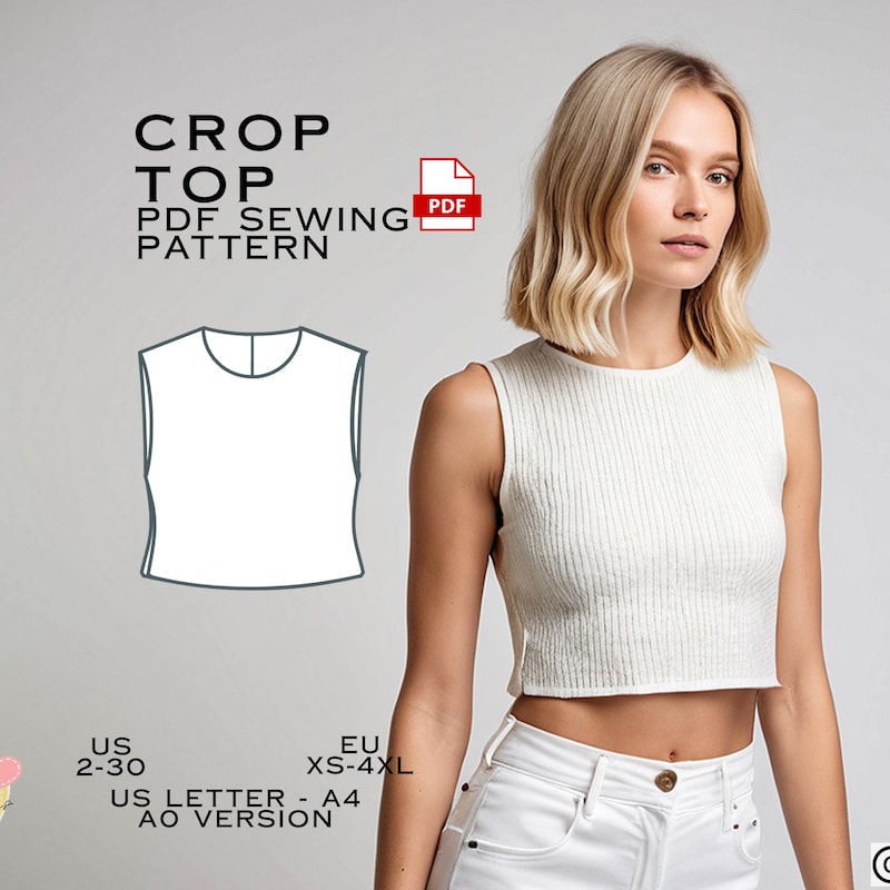 Crop Top Sewing Pattern - Etsy