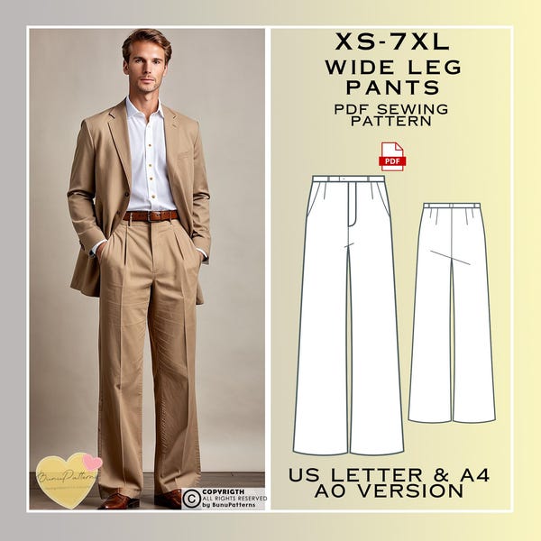 Palazzo Men Pattern - Etsy
