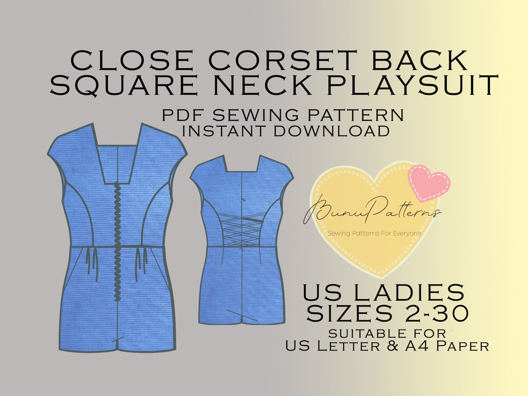 Playsuit Pdf Sewing Pattern, Sexy Sewing Pattern, Jumpsuit Sewing ...