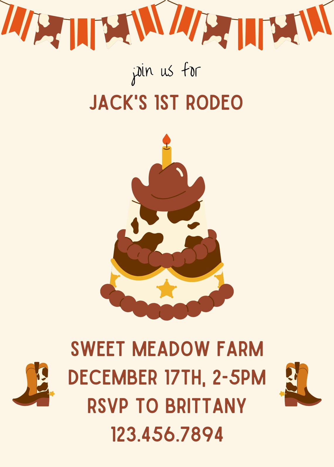 Editable Rodeo Birthday Invite Template, Birthday Invite, Rodeo ...