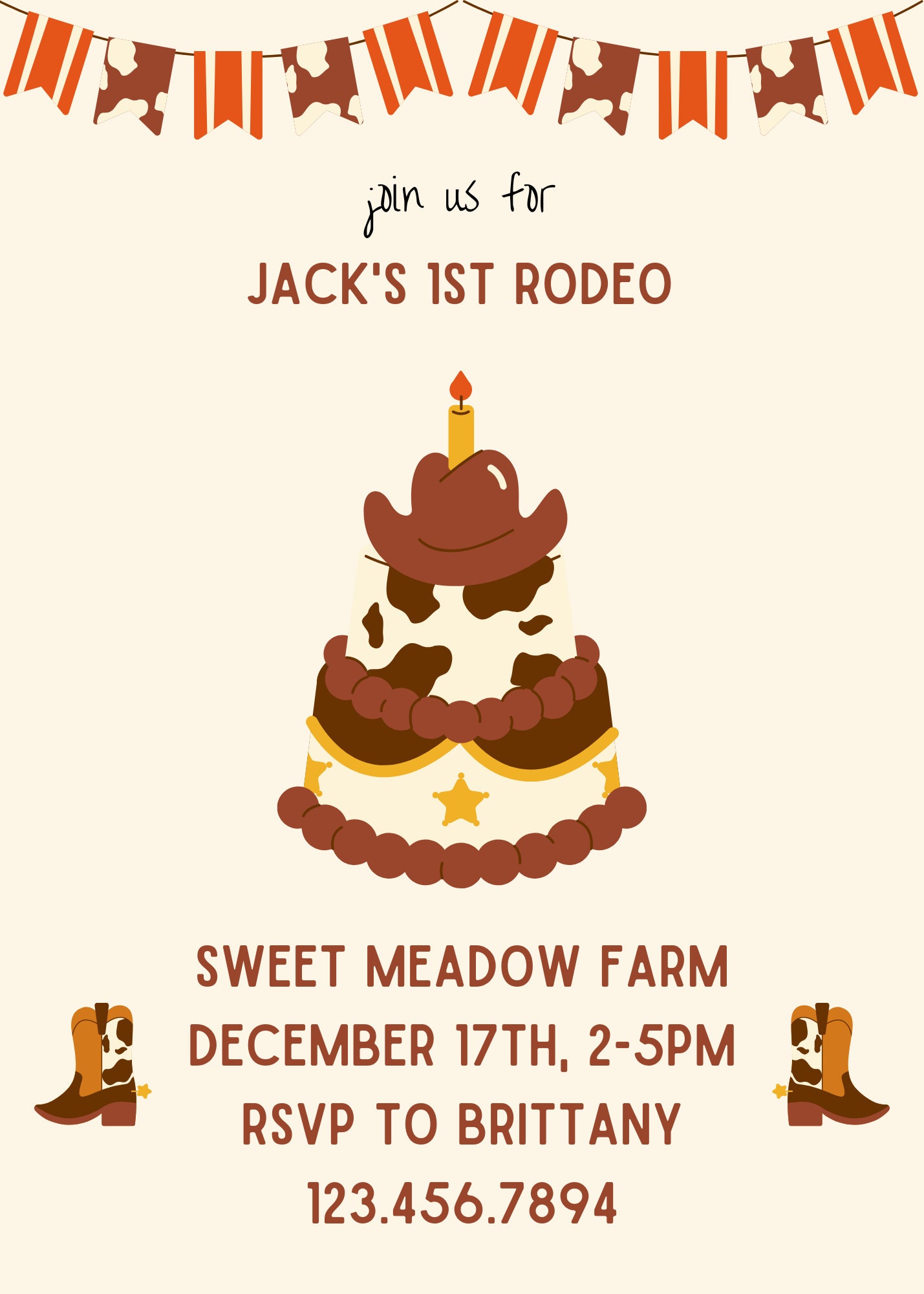 Editable Rodeo Birthday Invite Template, Birthday Invite, Rodeo ...