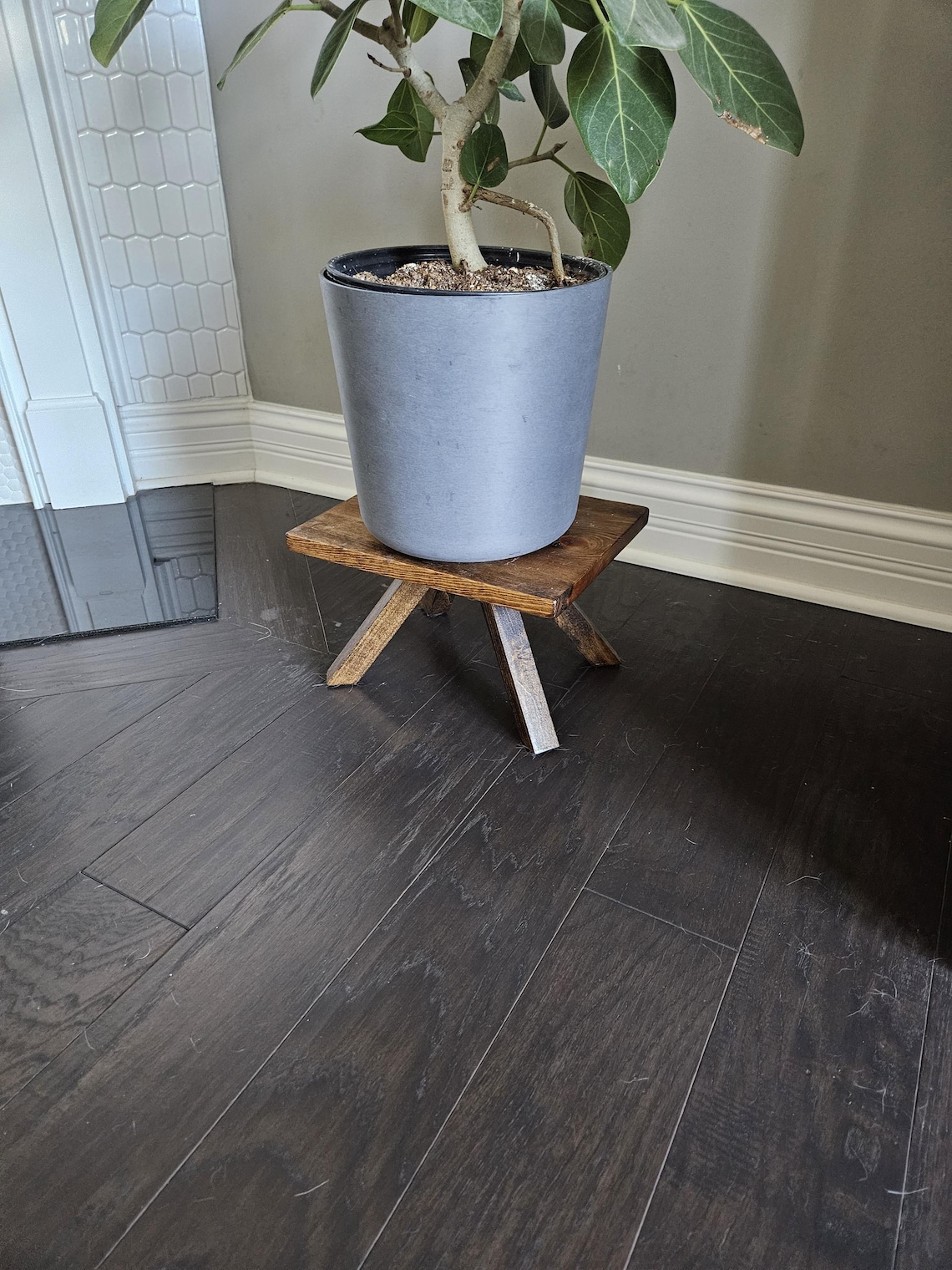 Handmade Wood Plant Stand Stool Platform for Flowerpots Planters Vases ...