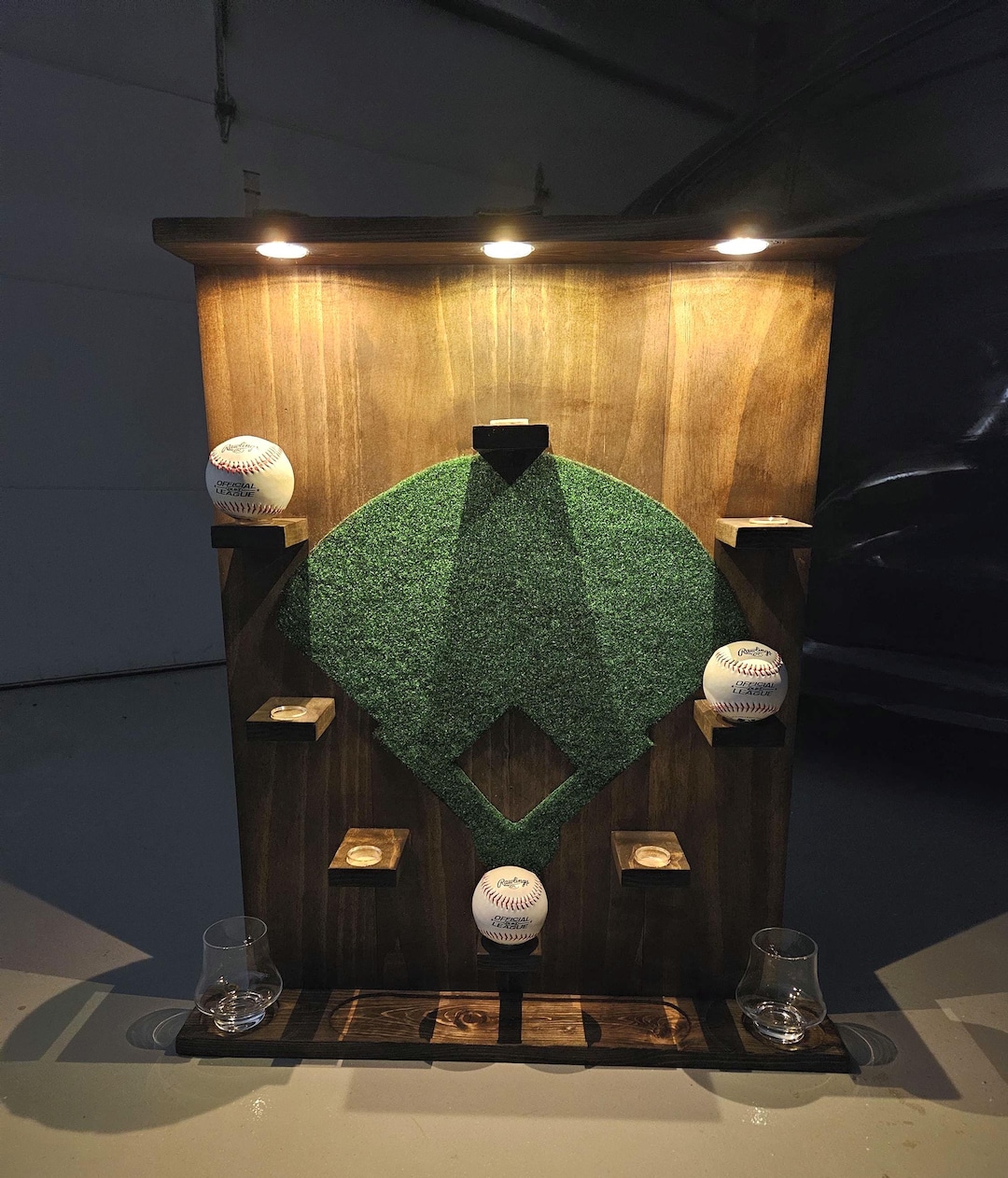 Baseball Wall Display Case - Leds - Mount- Collector/memorabilia Shelf ...