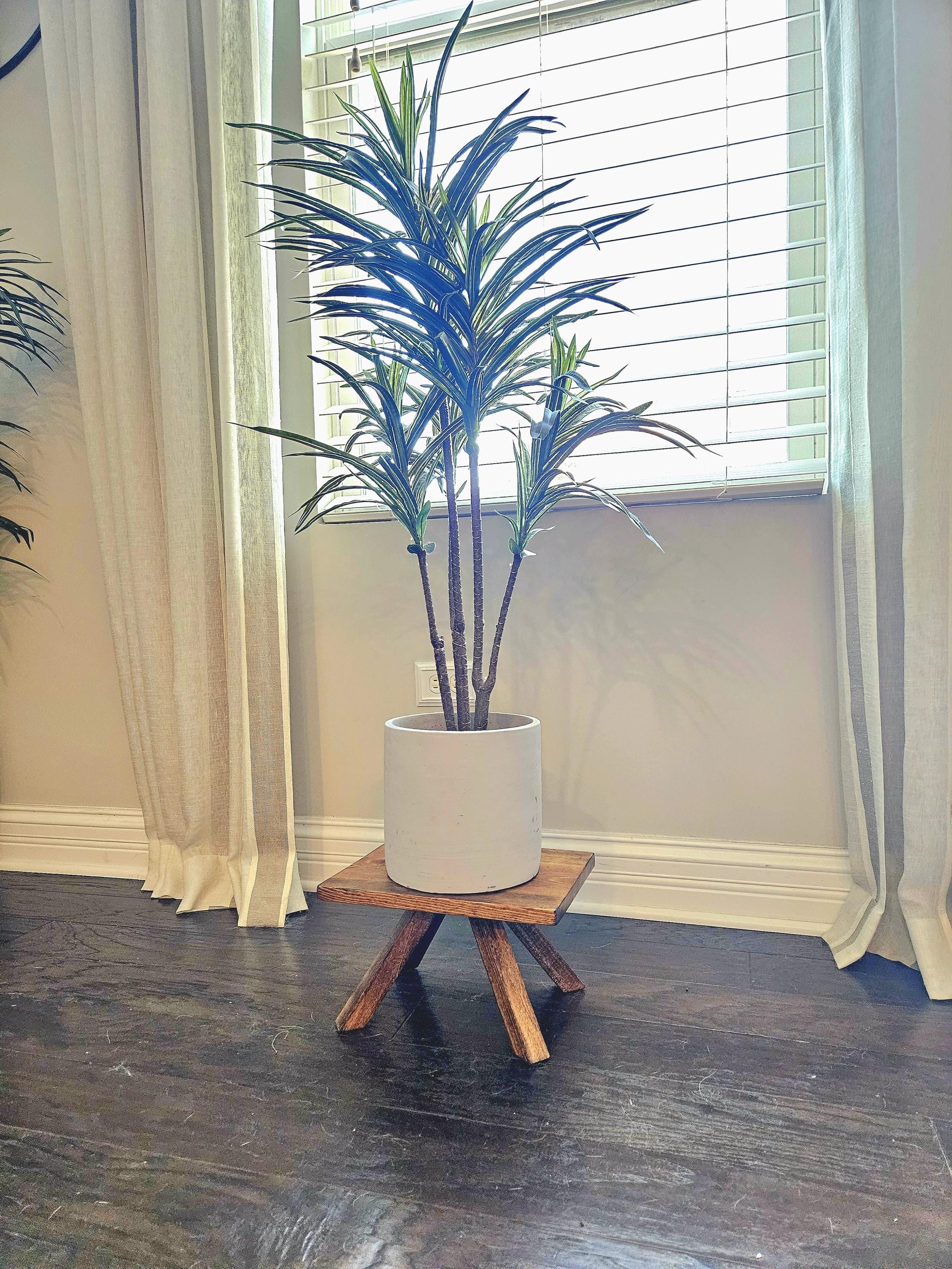 Handmade Wood Plant Stand Stool Platform for Flowerpots Planters Vases ...