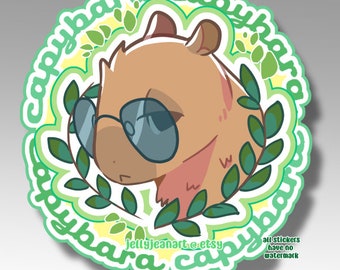 Milk Tea Capybara Decal, Waterproof Capybara Sticker, Boba Capybara ...