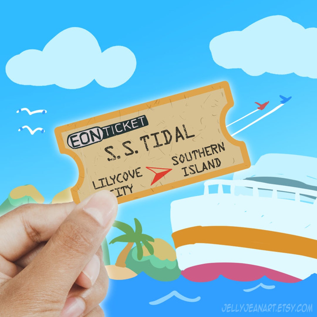S.S. Tidal Eon Ticket 2 Inch Wide Vinyl Sticker - Etsy