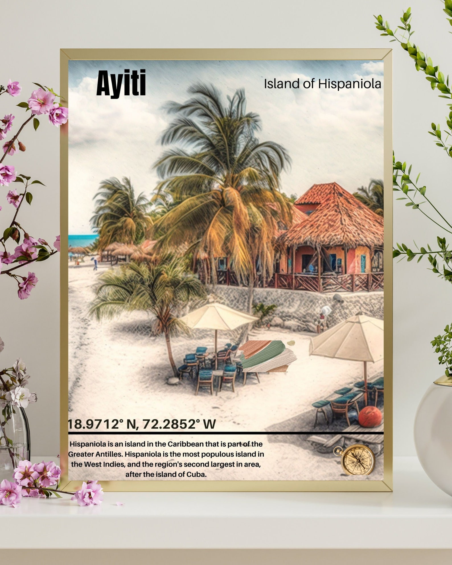 Digital Oil Paint, Haiti Print, Haiti Wall Art, Haiti Poster, Haiti ...