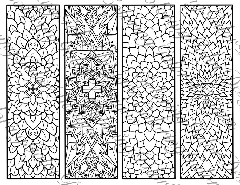Bookmark Coloring Page, Mandalas - Etsy