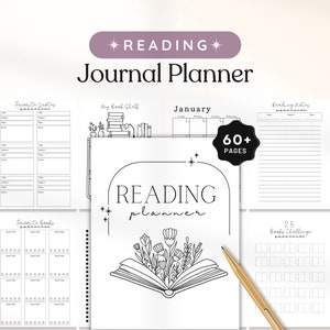 Reading Planner Printable Digital Journal Book Tracker Reading Log Book ...