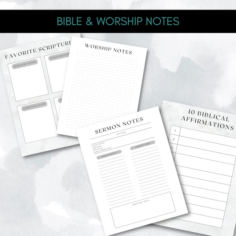 Prayer Journal Worship Notes Daily Bible Devotional Planner Scripture ...