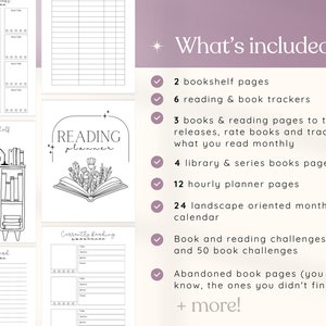 Reading Planner Printable Digital Journal Book Tracker Reading Log Book ...