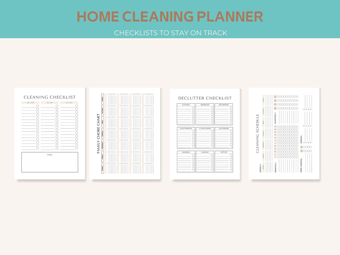 Cleaning Schedule Printable House Cleaning Planner Weekly Cleaning ...
