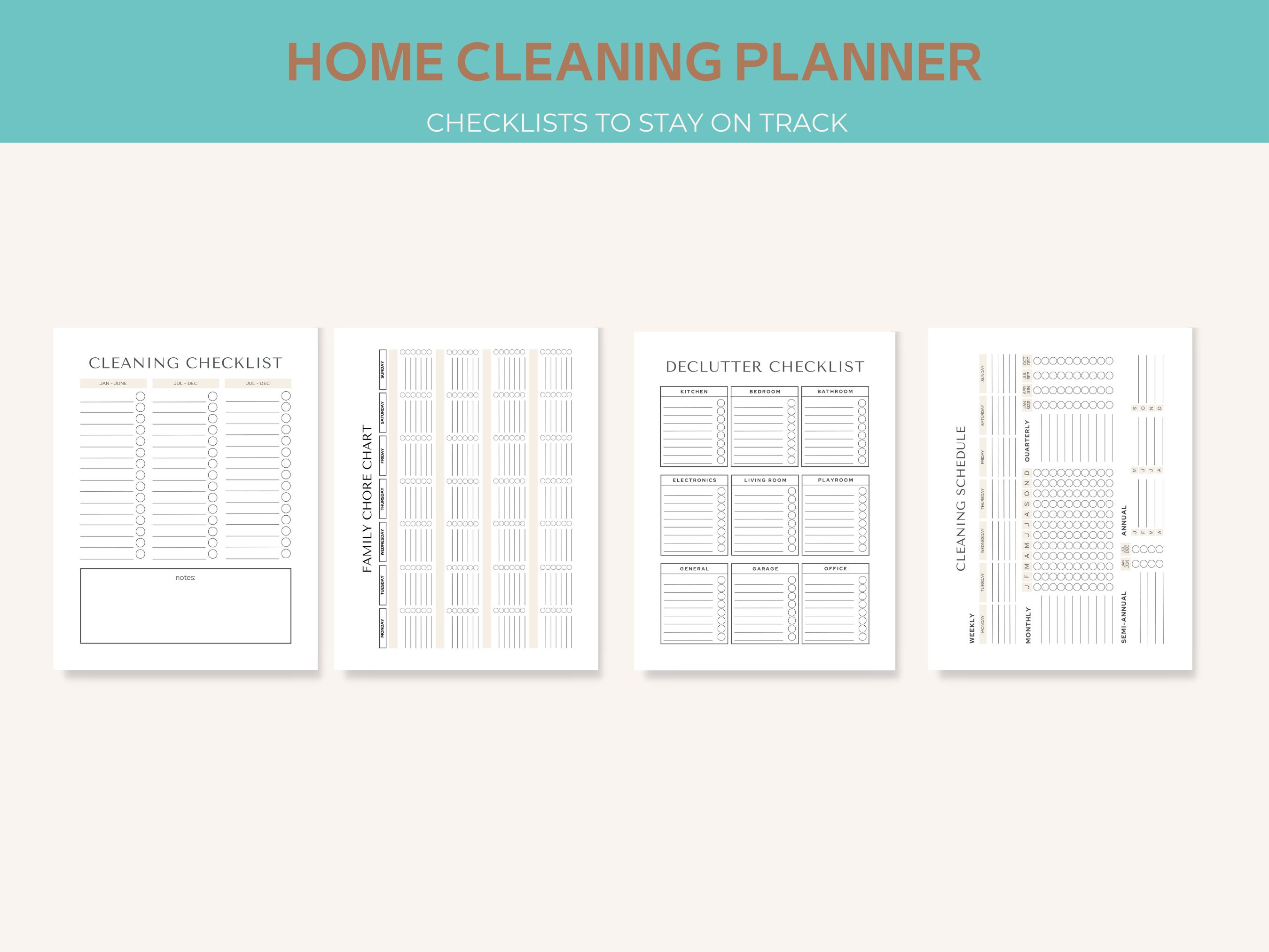 Cleaning Schedule Printable House Cleaning Planner Weekly Cleaning ...