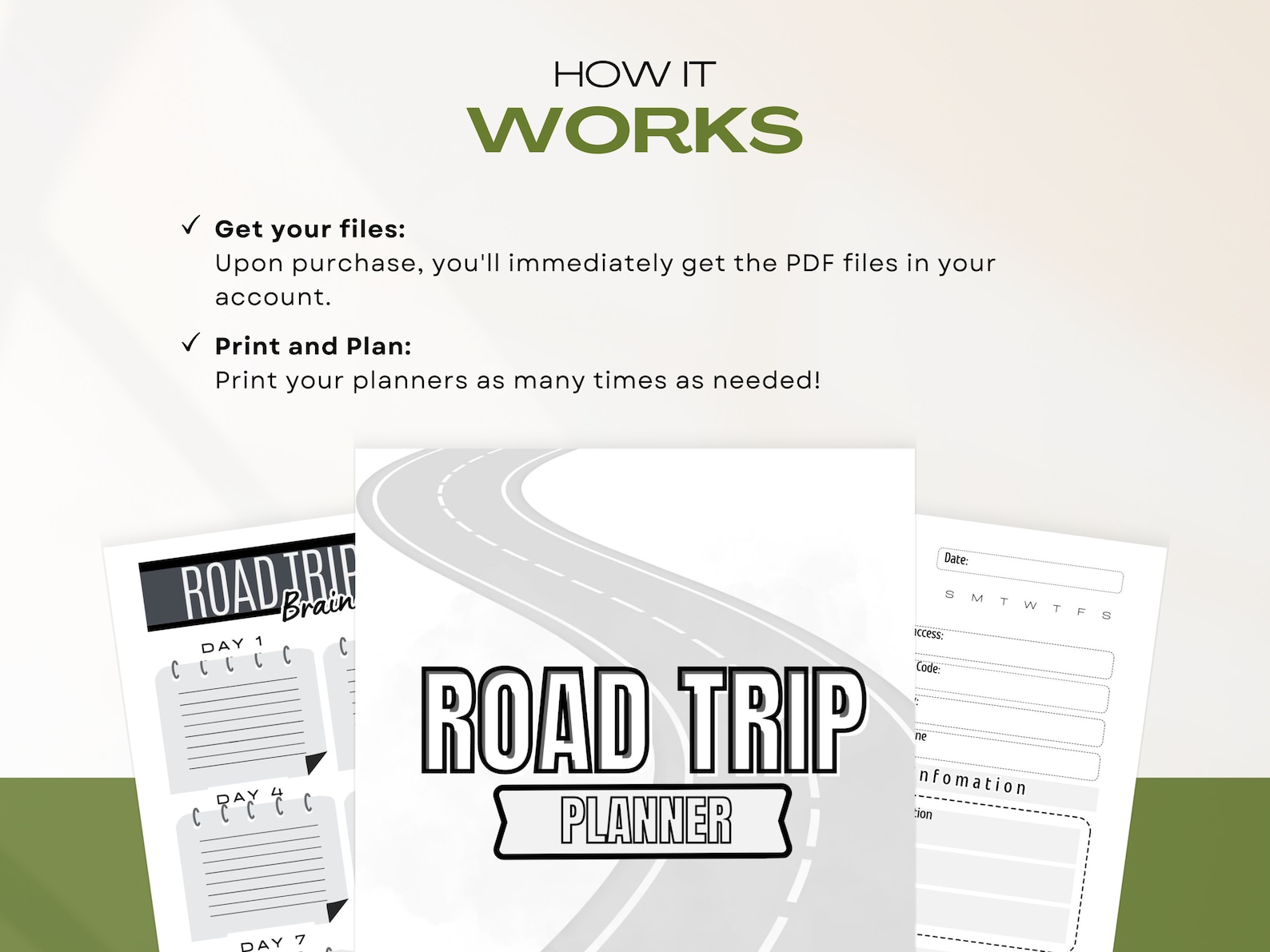 Road Trip Planner Printable Travel Planner Packing List Vacation ...