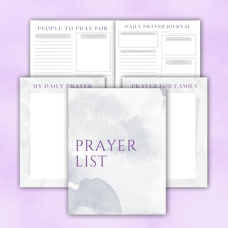 Prayer Journal Printable Digital Planner Bible Study Planner Scripture ...