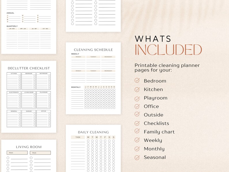 Cleaning Schedule Printable House Cleaning Planner Weekly Cleaning ...