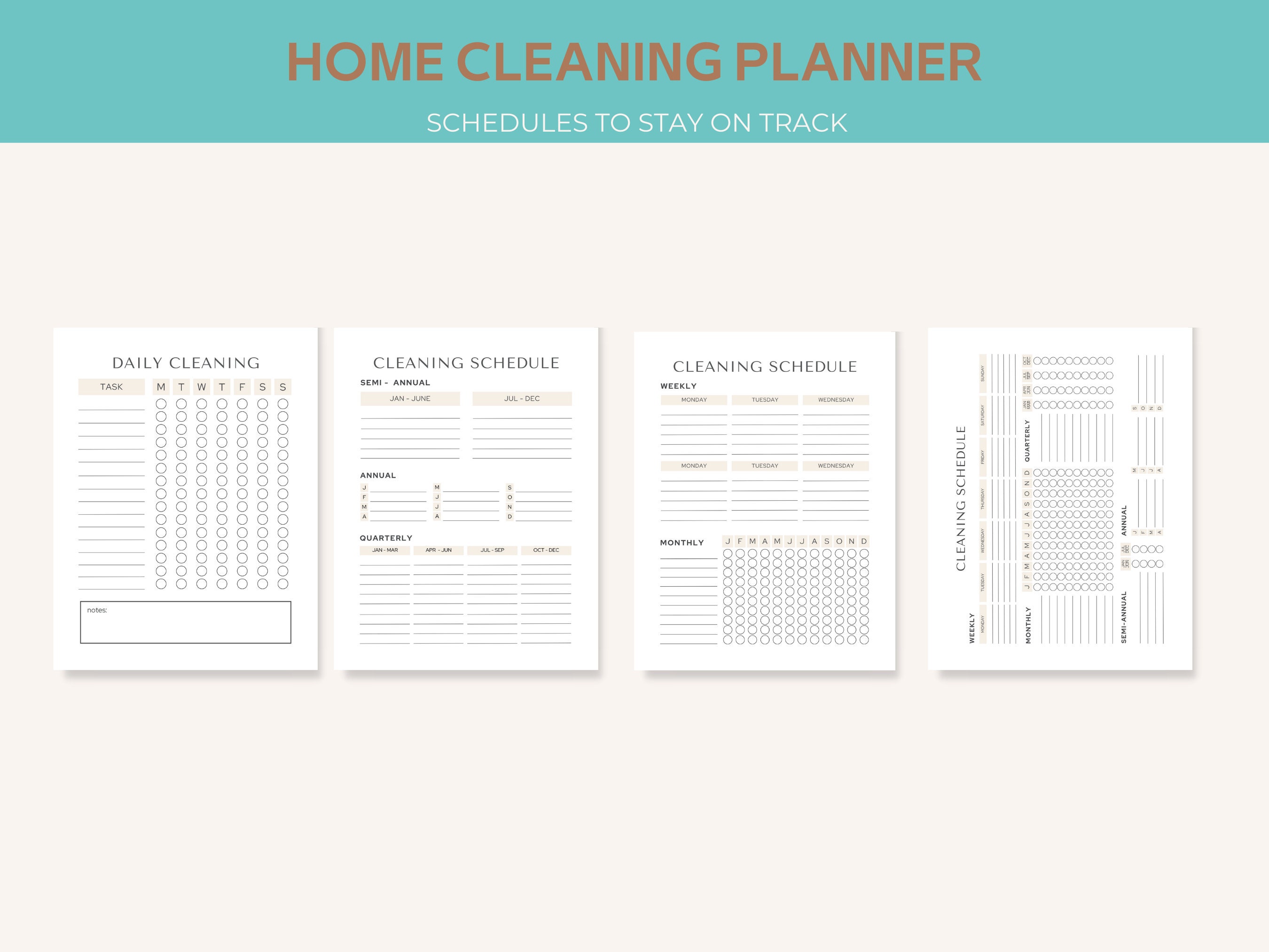 Cleaning Schedule Printable House Cleaning Planner Weekly Cleaning ...