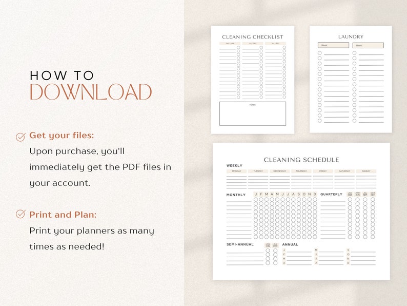 Cleaning Schedule Printable House Cleaning Planner Weekly Cleaning ...
