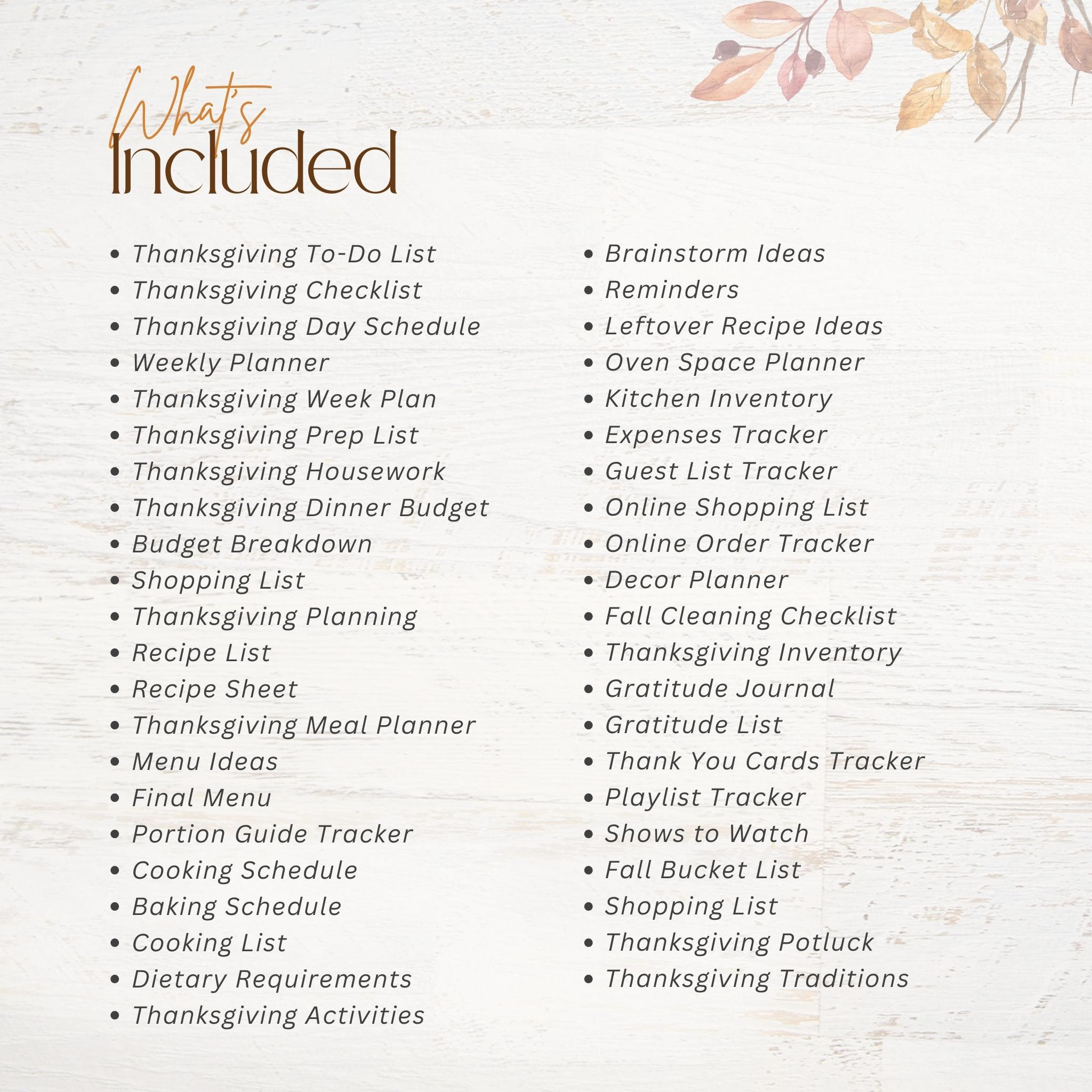 Thanksgiving Planner Printable Holiday Meal Planner, Thanksgiving ...