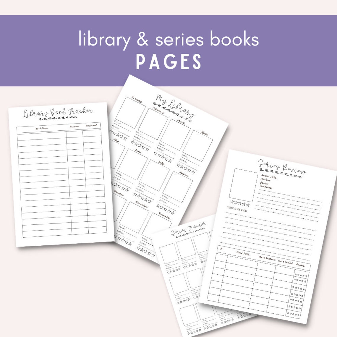 Reading Planner Printable Digital Journal Book Tracker Reading Log Book ...
