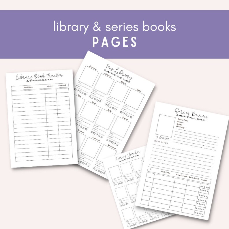 Reading Planner Printable Digital Journal Book Tracker Reading Log Book ...