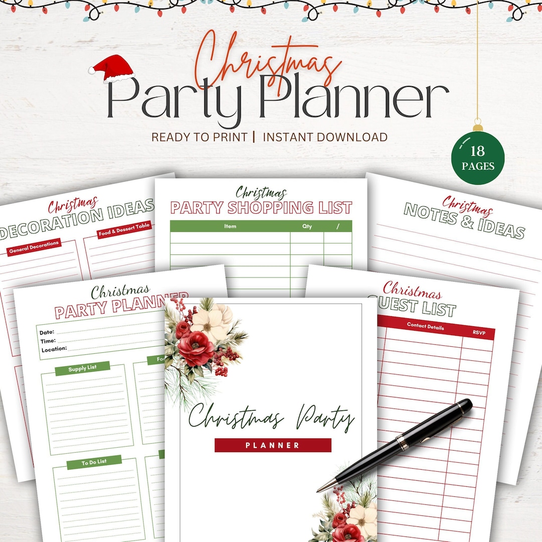 Christmas Party Planner, Printable Holiday Party Planner, Christmas ...