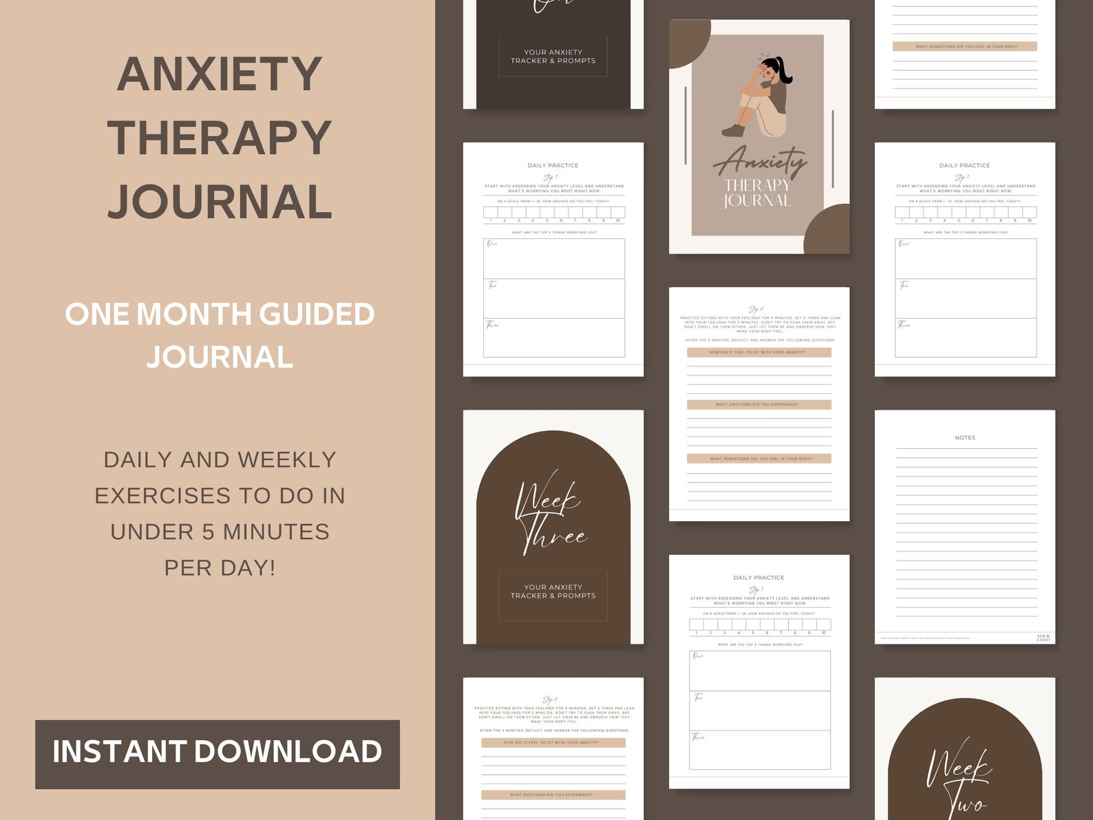 Anxiety Journal, Anxiety Exercises, Printable Journal, Journal for ...