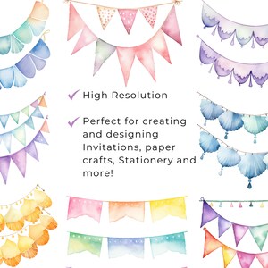 Watercolor Ribbon Banner Clipart Set, Party Invitation, Baby Shower ...