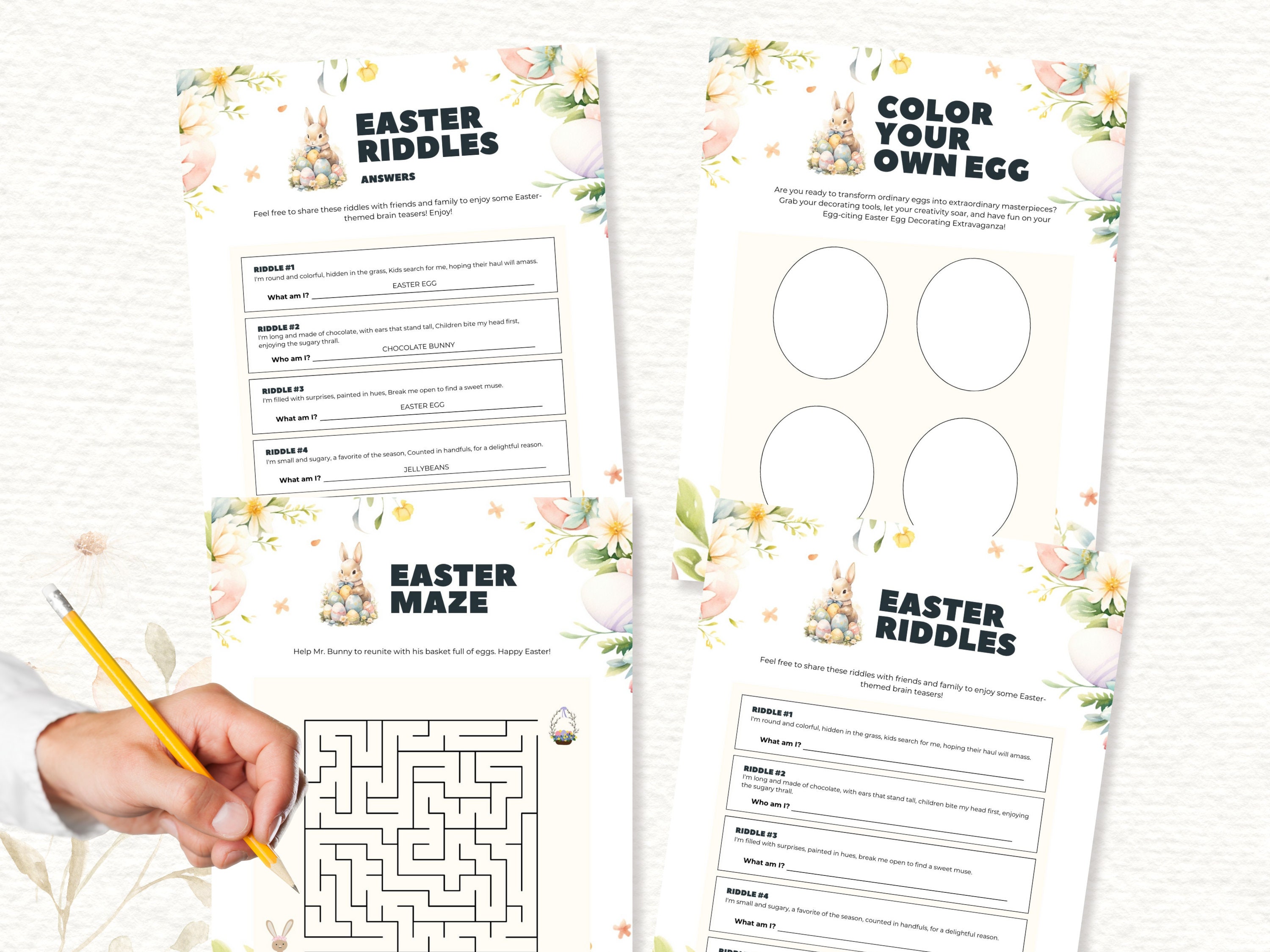 Printable Easter Party Templates, Easter Games for Family, Easter ...
