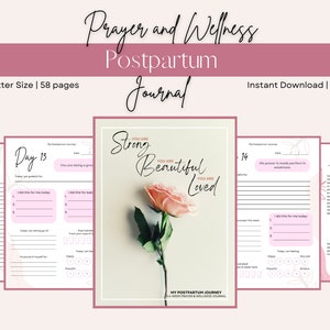 Prayer and Wellness Postpartum Journal | 6 Week | Printable Journal ...