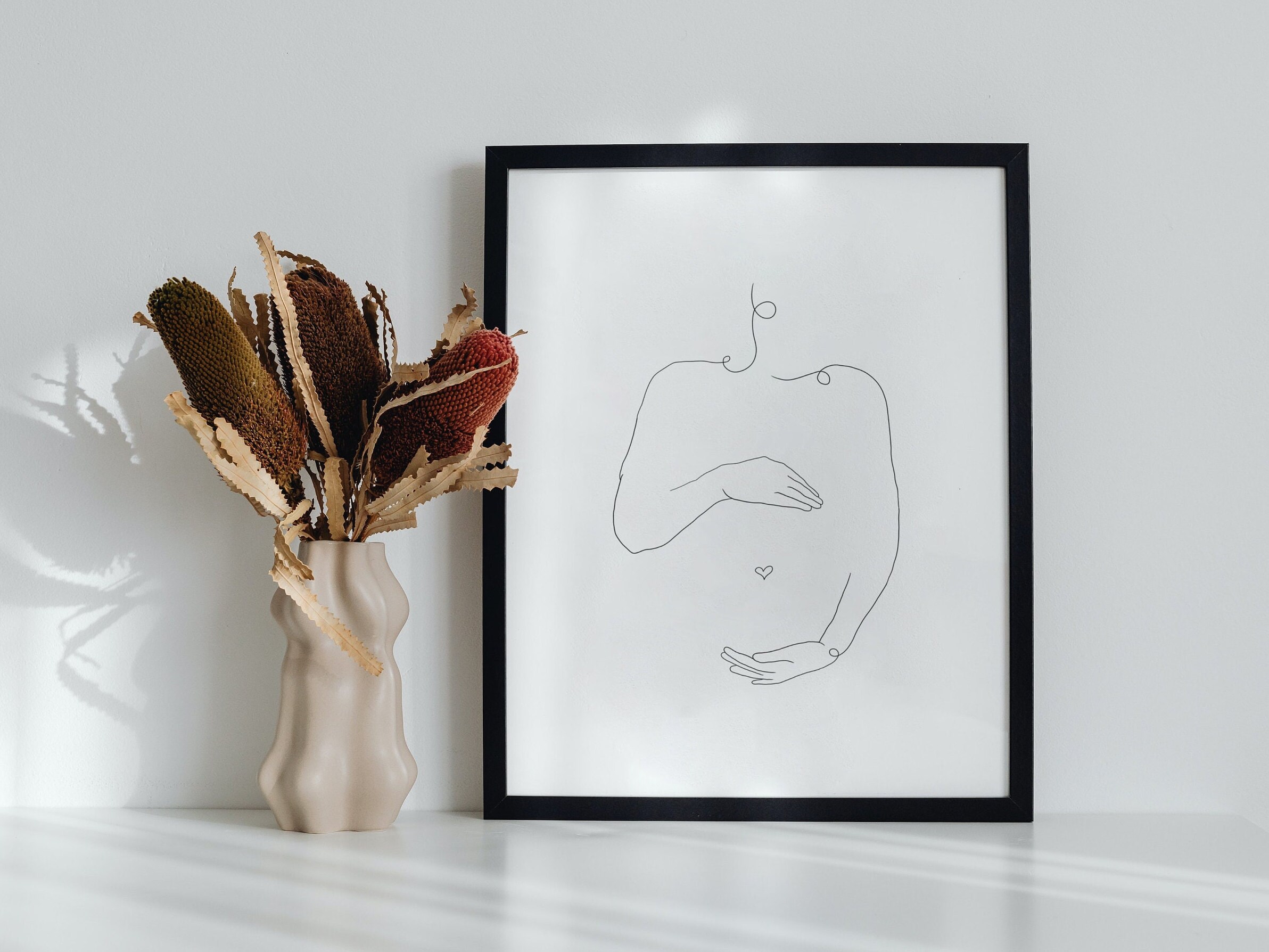 Pregnancy Minimalist Line Art | Mama Wall Art | Digital Download ...