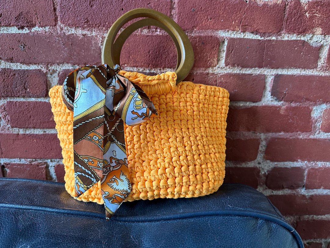 Helena Large Tote Bag With Wooden Handle - Etsy