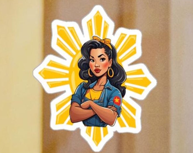 Cute Filipino Sticker, Vinyl Decal Philippines Flag Sticker, Pinoy ...
