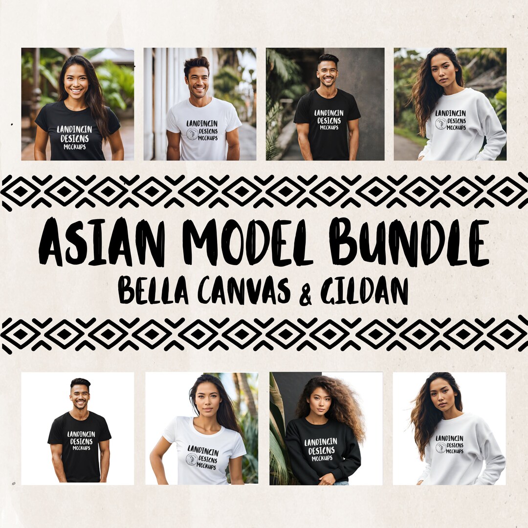 Asian Model Mockup Bundle, Tshirt Mockup Bundle, Model Mockup, Asian ...
