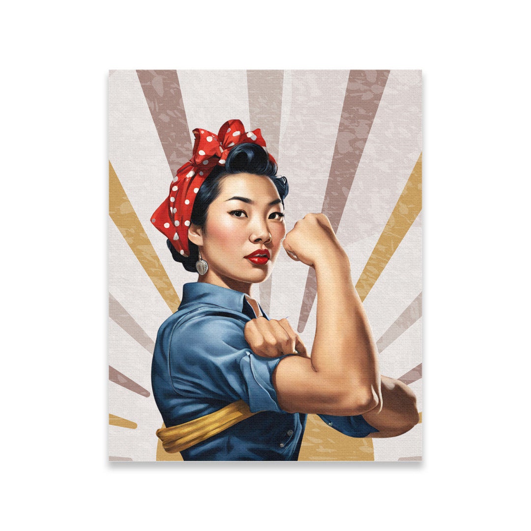 Asian Rosie the Riveter Canvas Wall Art, Filipino Art, Asian Art, Women ...