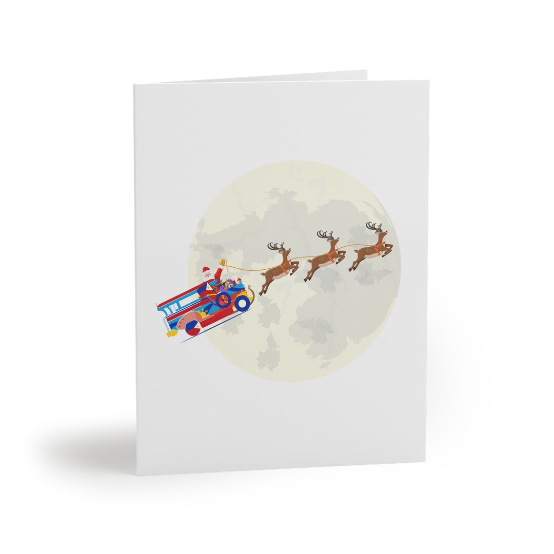 Filipino Christmas Jeepney Philippines Themed Greeting Cards, Holiday ...