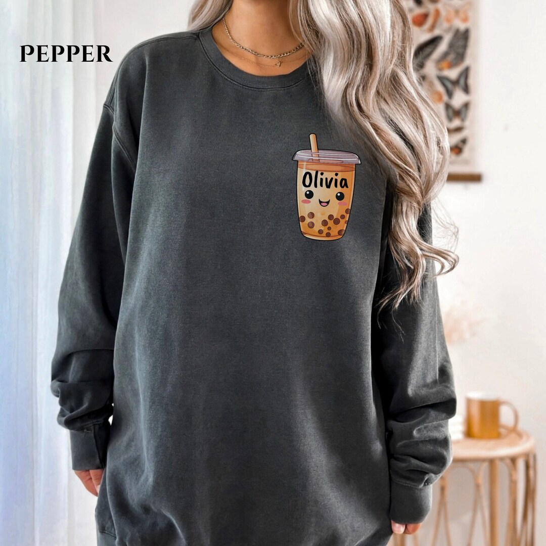Custom Boba Sweatshirt, Bubble Tea Shirt, Gift for Boba Lover, Custom ...