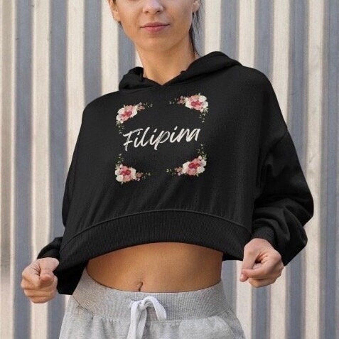 Filipino Womens Crop Hoodie, Filipina Sweatshirt, Filipino Shirt for ...