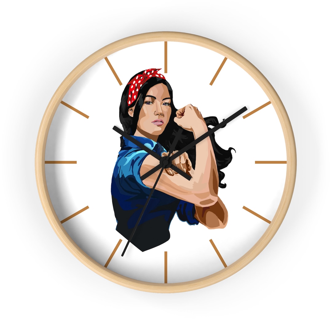 Filipino Art Wall Clock, Filipino Wall Decor, Asian Rosie the Riveter ...
