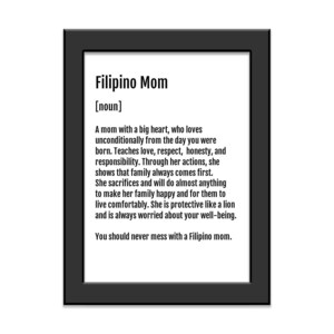 FRAMED Filipino Mom Poster, Filipino Art Filipino Wall Art Filipino Mom ...