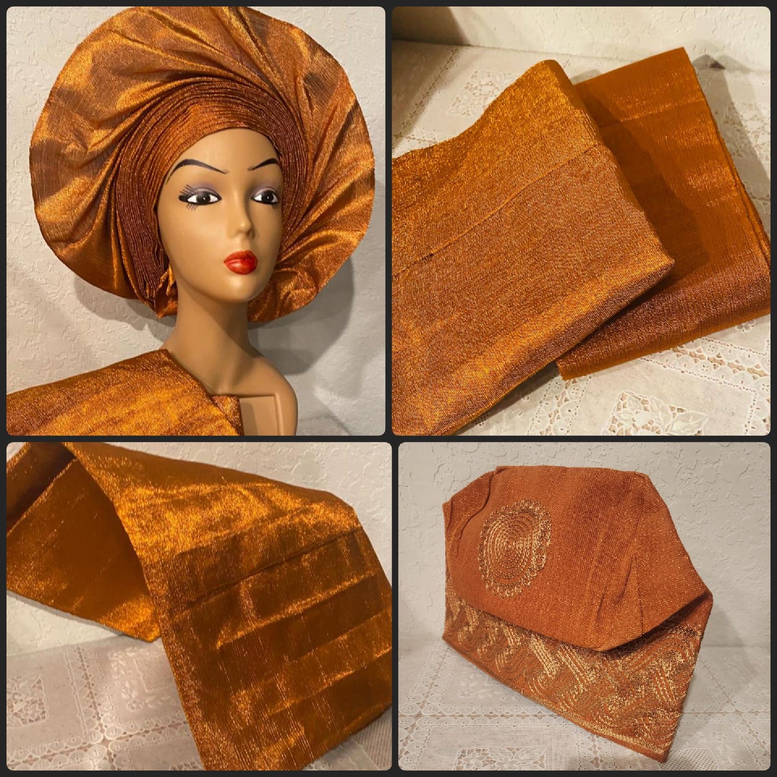 VIP Wedding Aso Oke Aso Ebi, Burnt Orange for Wedding Events and ...