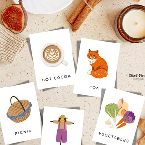 Printable Autumn Flashcards, Fall Nature Unit Study, Fall Vocabulary ...