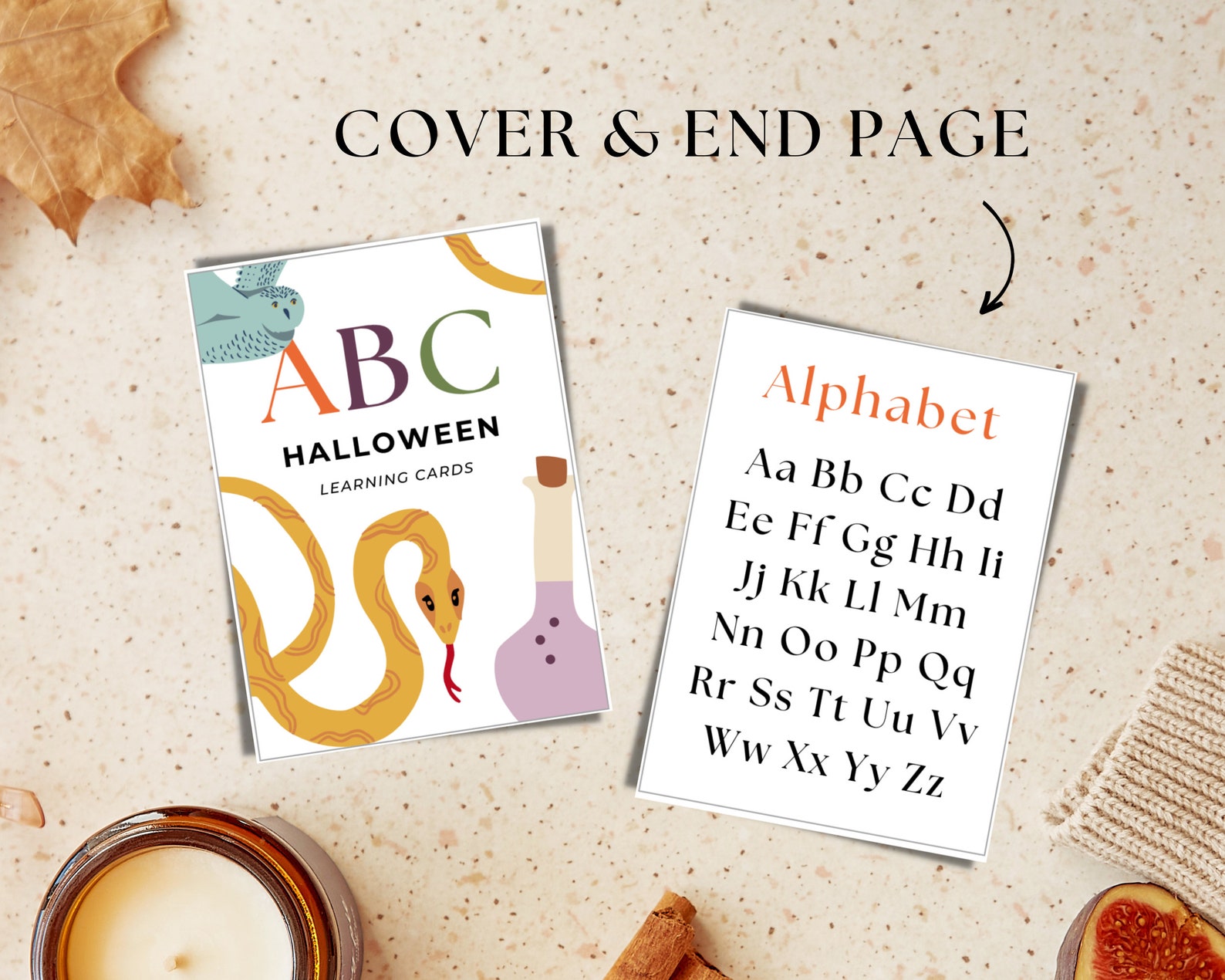 Halloween ABC Learning Flashcards Printable Back to School Fall ...
