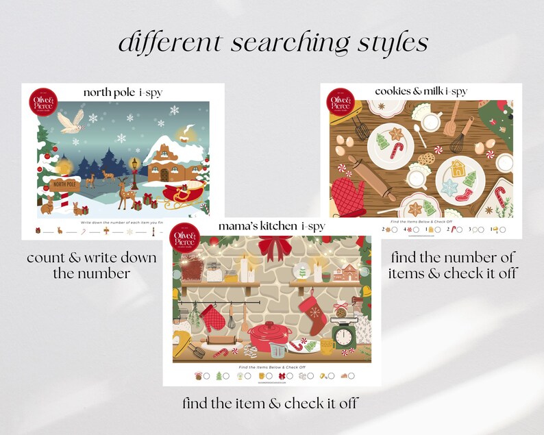 Printable Christmas I-spy Activities, Holiday Bundle, Christmas Games ...