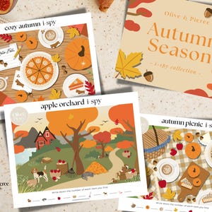 Printable Fall Season I Spy Bundle, Preschool Activity, Autumn ...