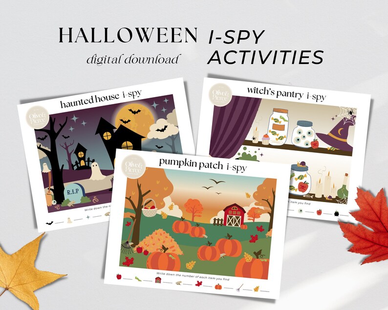 I-spy Halloween Worksheet Fall Game Montessori Activity Book ...