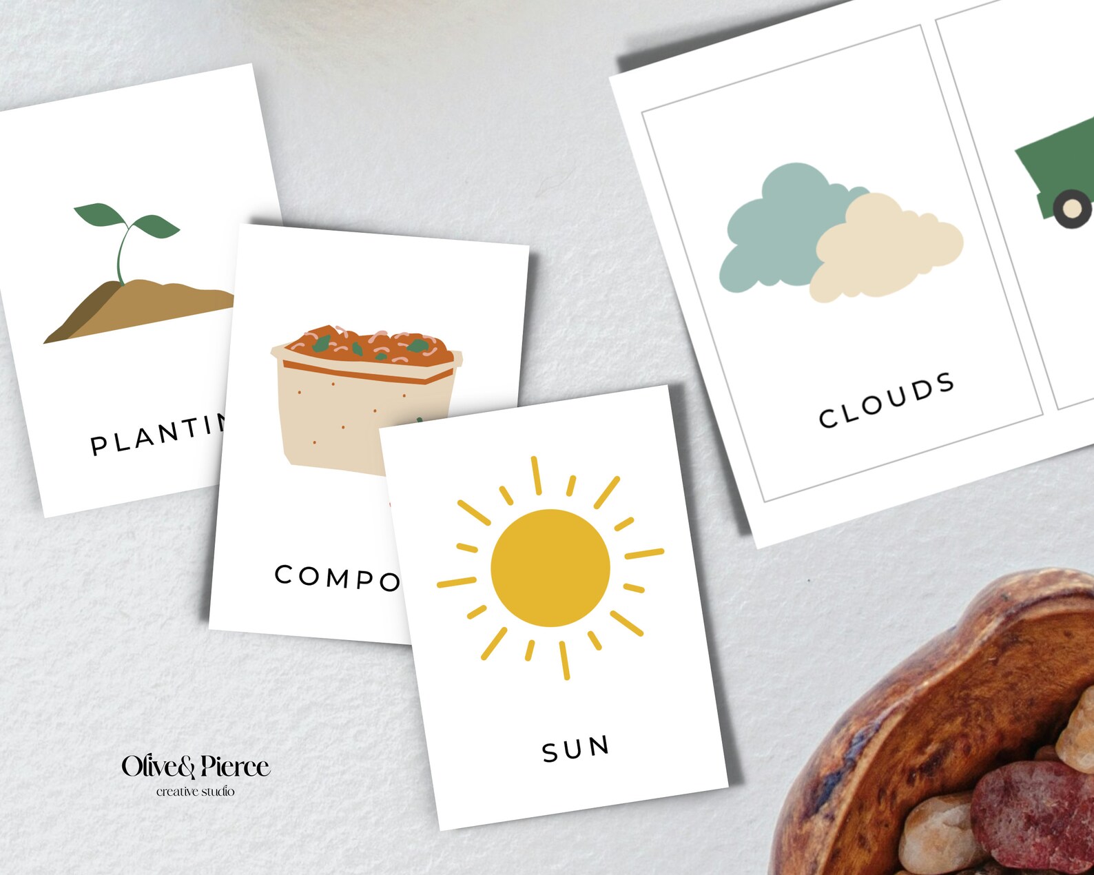 Printable Earth Day Nature Flashcards Montessori Activity Homeschool ...