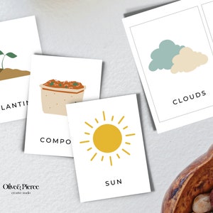 Printable Earth Day Nature Flashcards Montessori Activity Homeschool ...