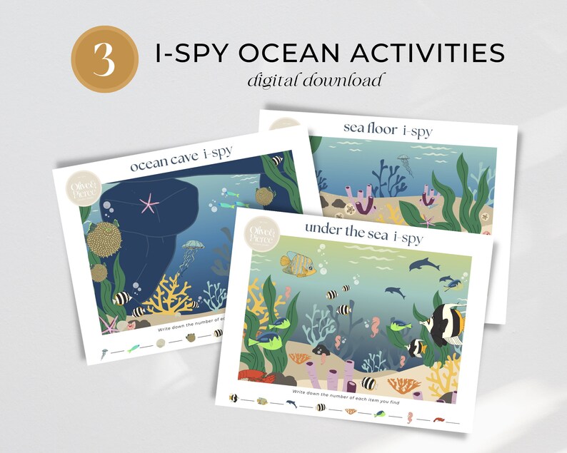 I-spy Under the Sea Worksheet, Ocean, Game, Montessori, Activity Book ...
